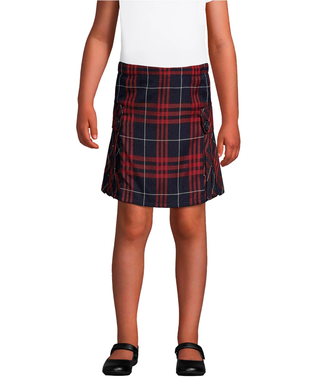 Click here for Lands End Little Girls Side Pleat Plaid Skort Abov... prices