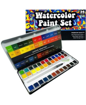 Hippie Crafter Premium Watercolor Paint Set 36 Colors - Macy's