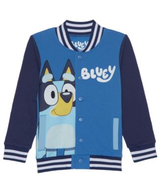 Bluey Toddler and Little Boys Fleece Varsity Jacket - Macy's