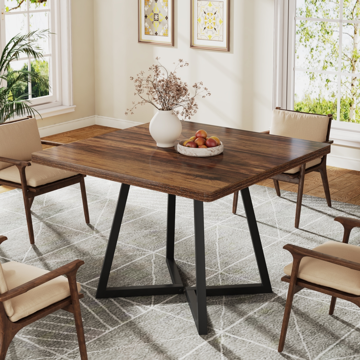 Click here for Tribesigns Square Dining Table for 4  31.5 Industr... prices