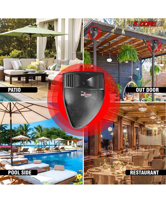 5 Core Outdoor Speaker Waterproof System Wall Mounted Indoor Patio ...