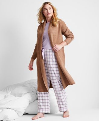 State of Day Women's Knit Long-Sleeve Duster Robe, Created for Macy's ...