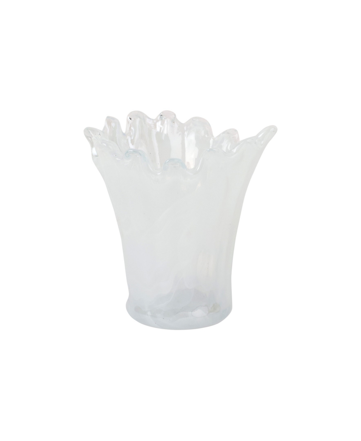 Click here for Vietri Onda Glass Short Vase - White prices