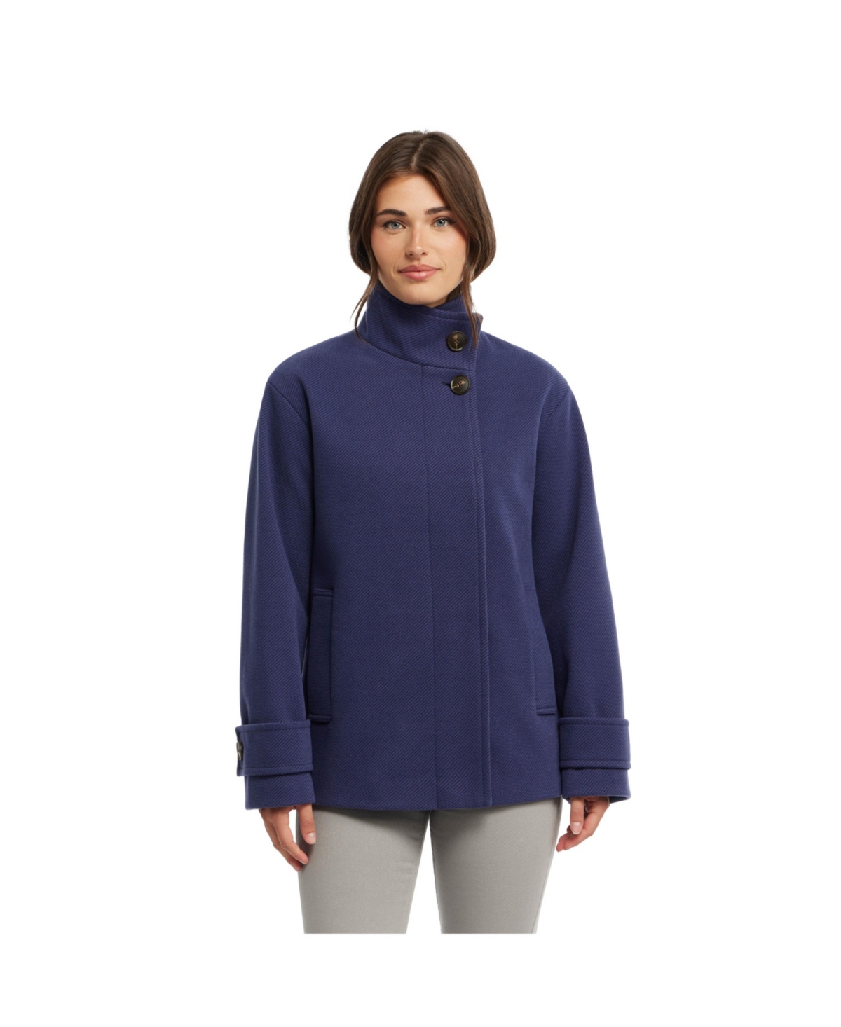 Click here for Ellen Tracy Womens Bold Twill Peacoat - Navy prices