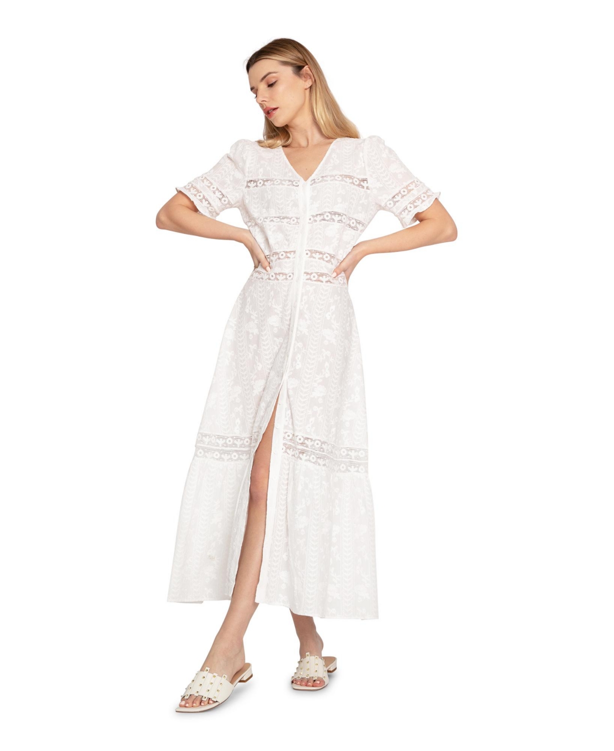 Click here for Belle & Bloom Womens Summer Breeze Lace Midi Dress... prices