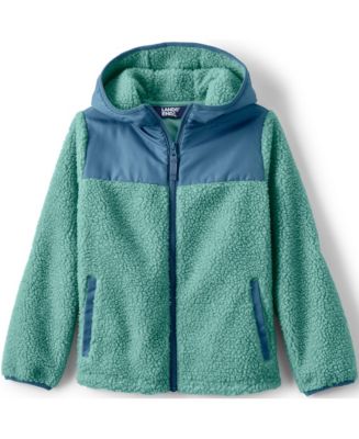 Lands' End Girls High Pile Fleece Hooded Jacket - Macy's