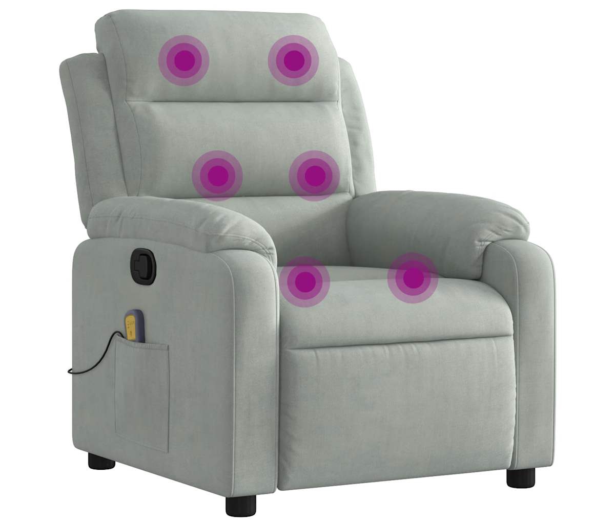 Click here for Massage Recliner Chair Light Gray Velvet - Gray prices