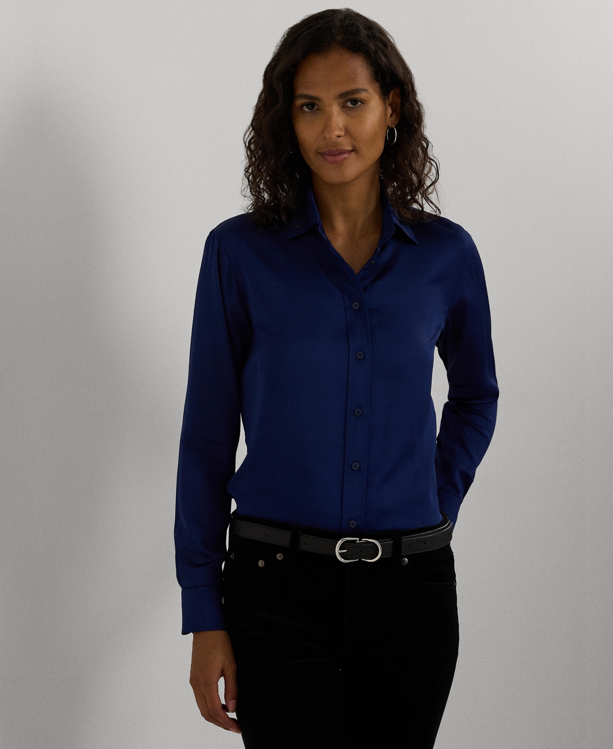 Click here for Lauren Ralph Lauren Womens Satin Charmeuse Shirt -... prices