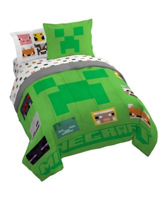 Sunny Side Up Minecraft Creeper Full Bed Set with Sham - Macy's
