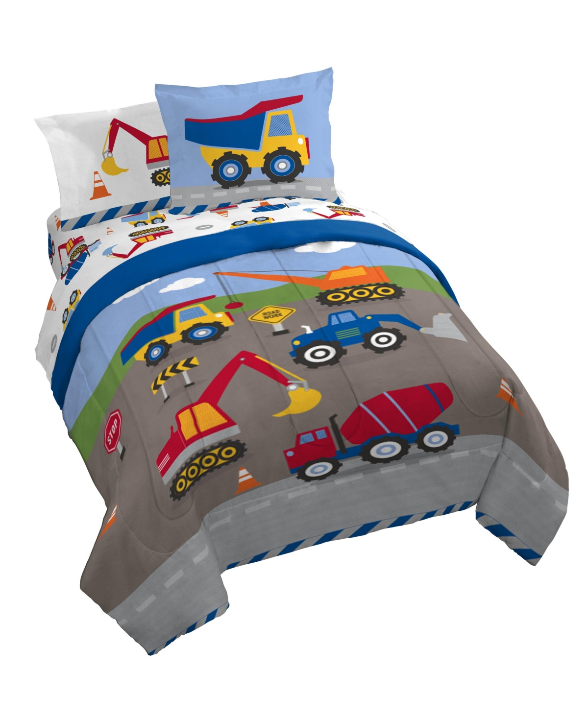 Click here for Sunny Side Up Construction Zone Twin Bed Set - Mul... prices