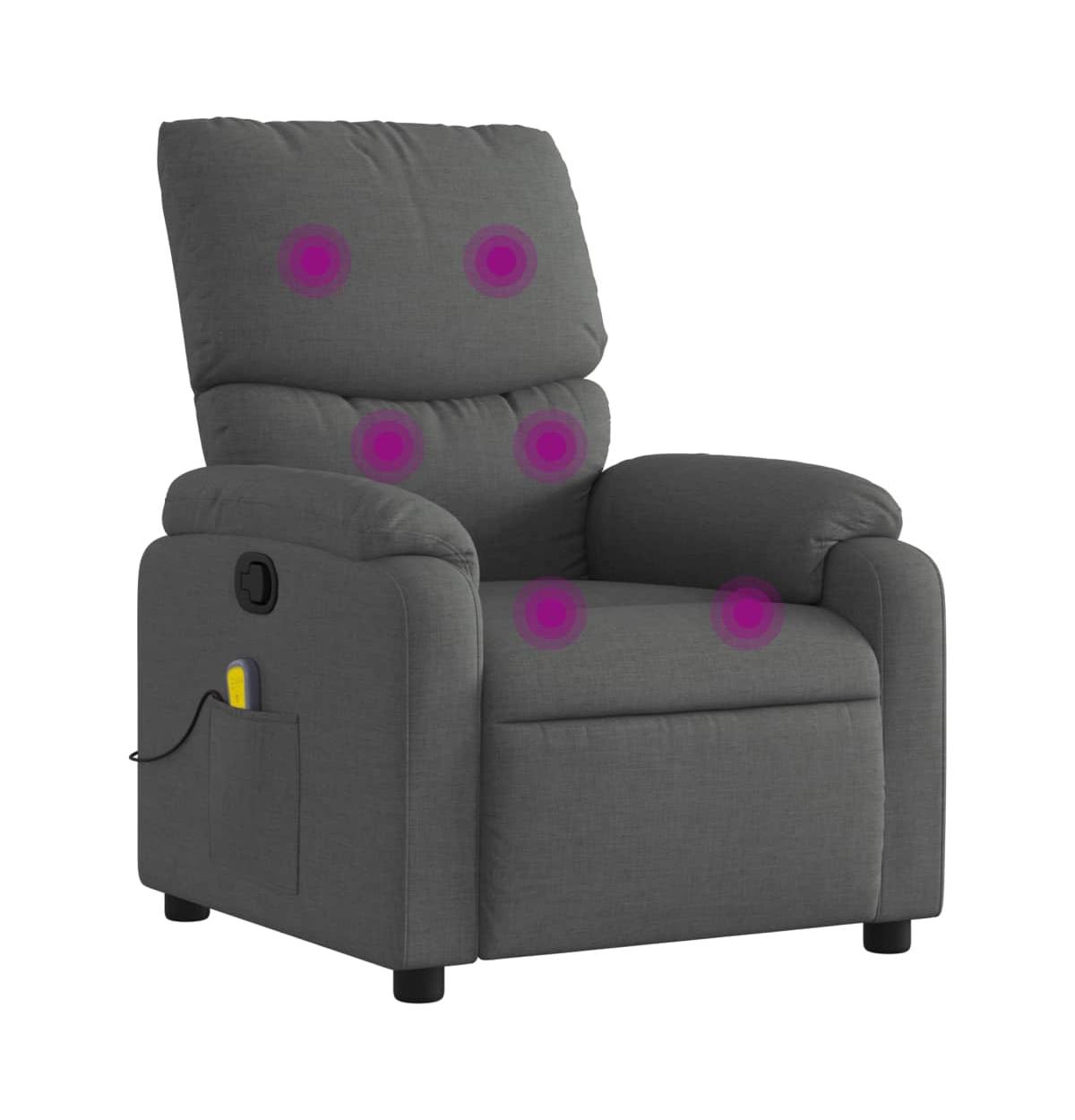 Click here for vidaXL Massage Recliner Chair Cream Fabric - Grey prices
