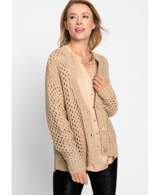 Olsen Women's Lurex Open Knit Cardigan - Macy's
