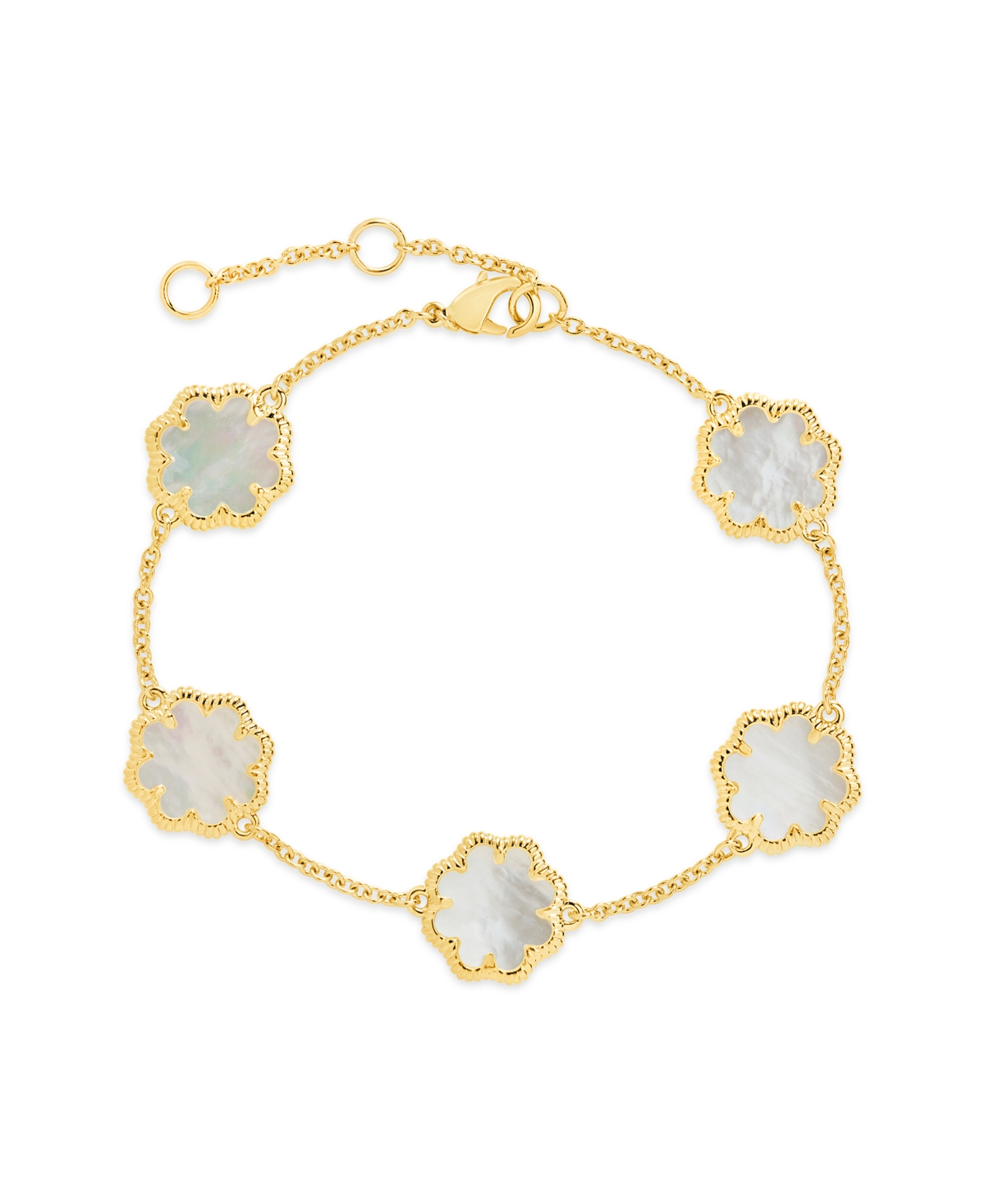 Click here for Sterling Forever Rose Petal Station Bracelet - Gol... prices
