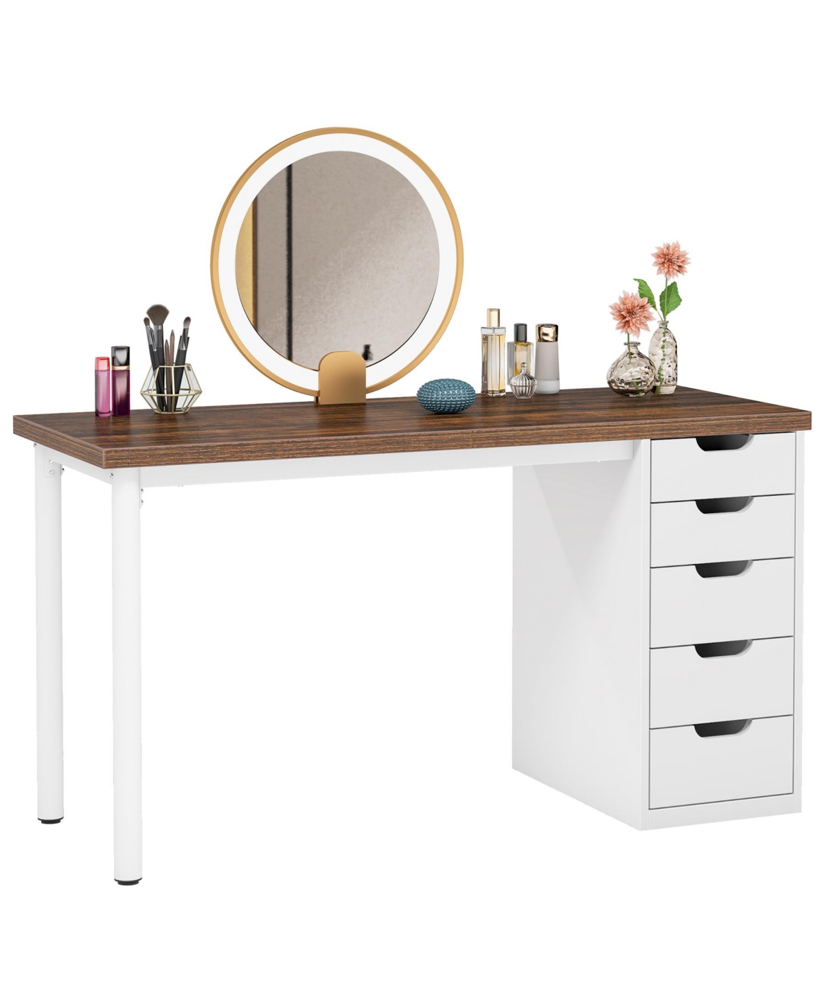 Click here for Tribesigns 47 inches Vanity Desk with 5 Drawers  R... prices