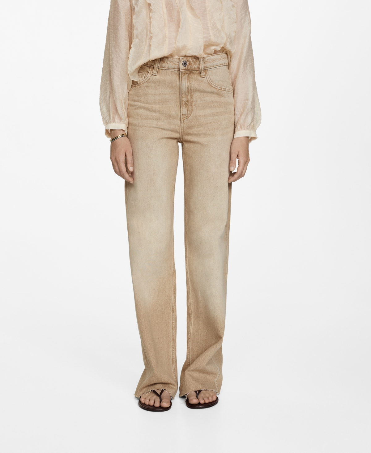 Click here for Mango Womens Danila Medium-Rise Wide Leg Jeans - S... prices