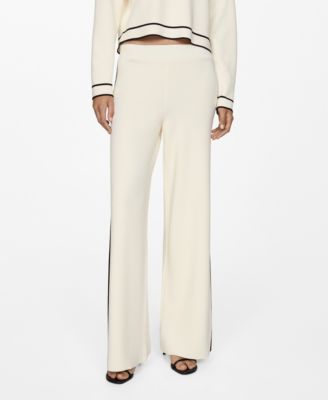 Mango Women's Contrasting Sides Striped Knitted Pants - Macy's