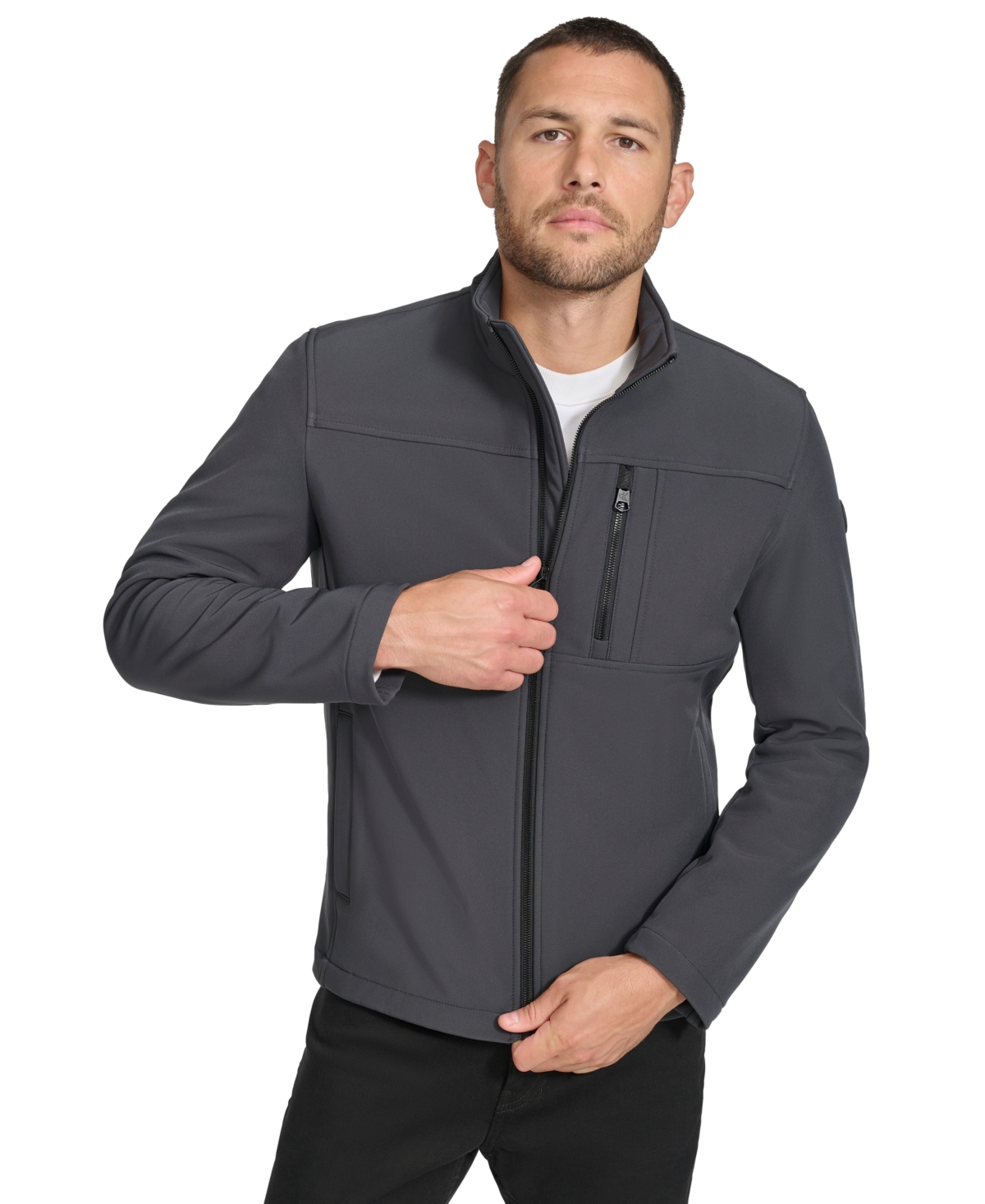 Click here for Calvin Klein Mens Infinite Stretch Soft Shell Jack... prices