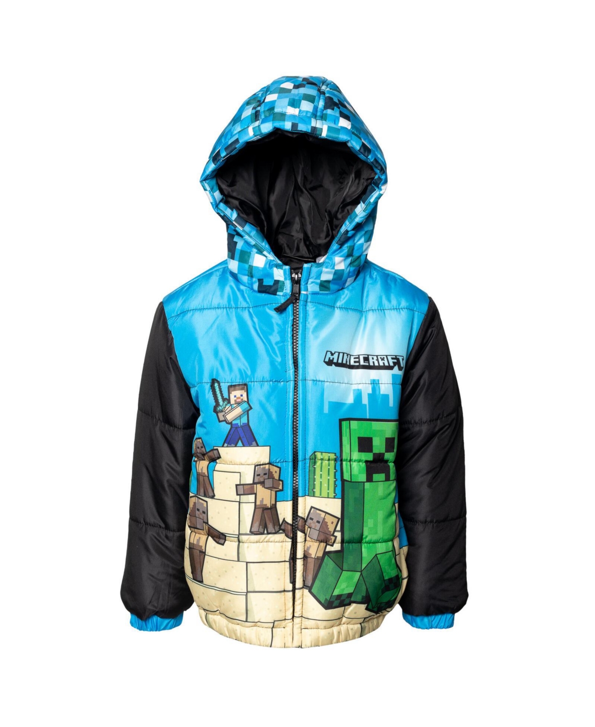 Click here for Minecraft Boys Zip Up Winter Coat Puffer Jacket -... prices