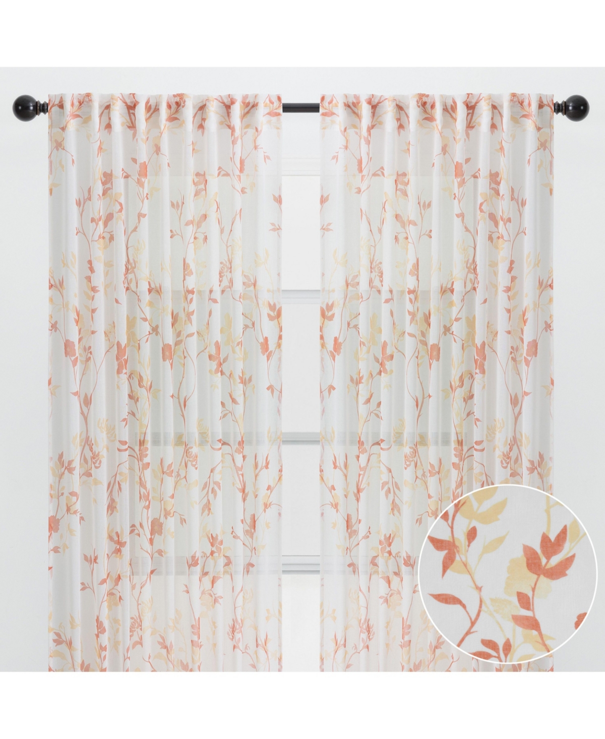 Click here for Chanasya Premium 2-Panel Floral Textured Sheer Cur... prices