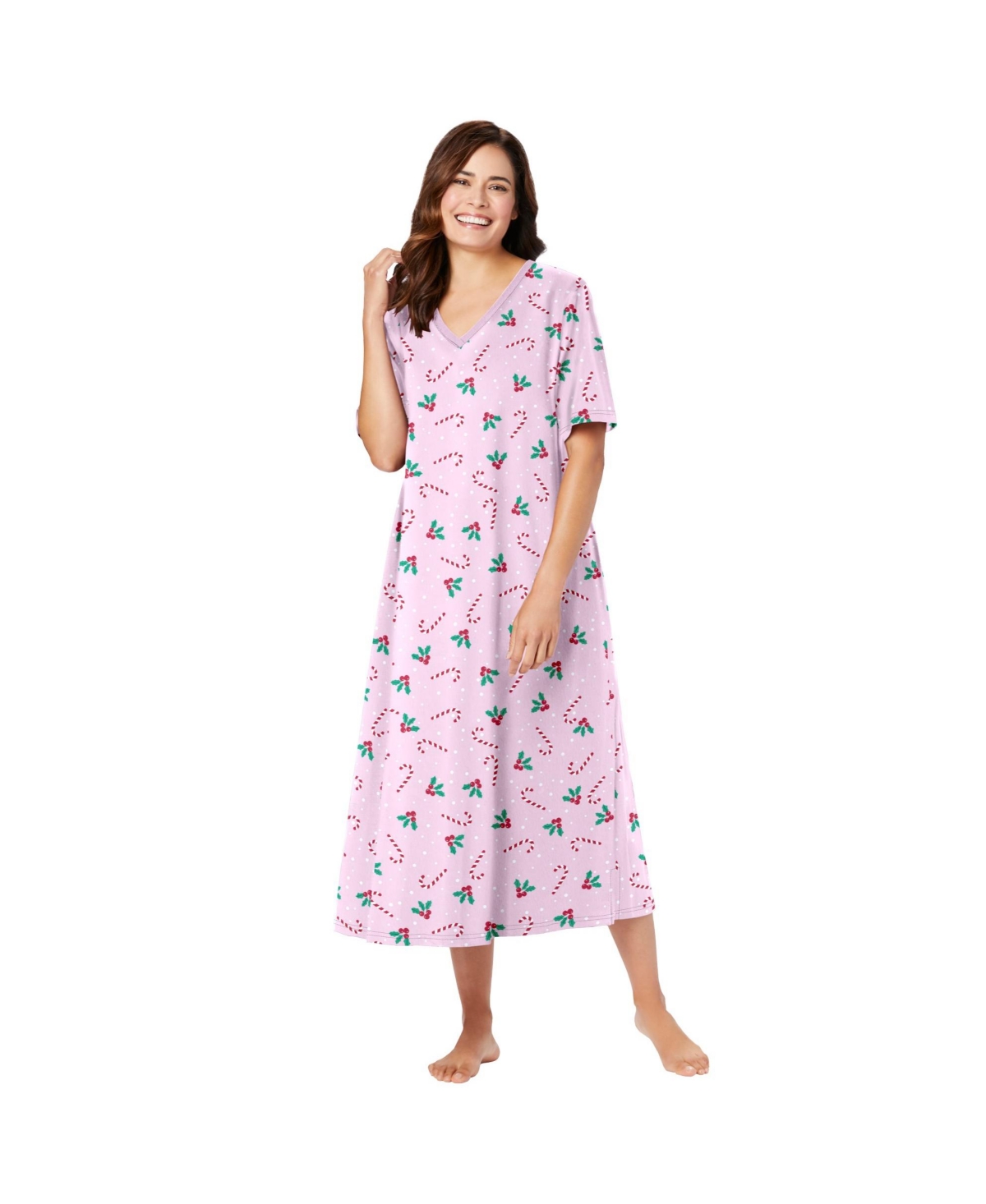 Click here for Dreams & Co. Womens Long Print Sleepshirt - Pink c... prices