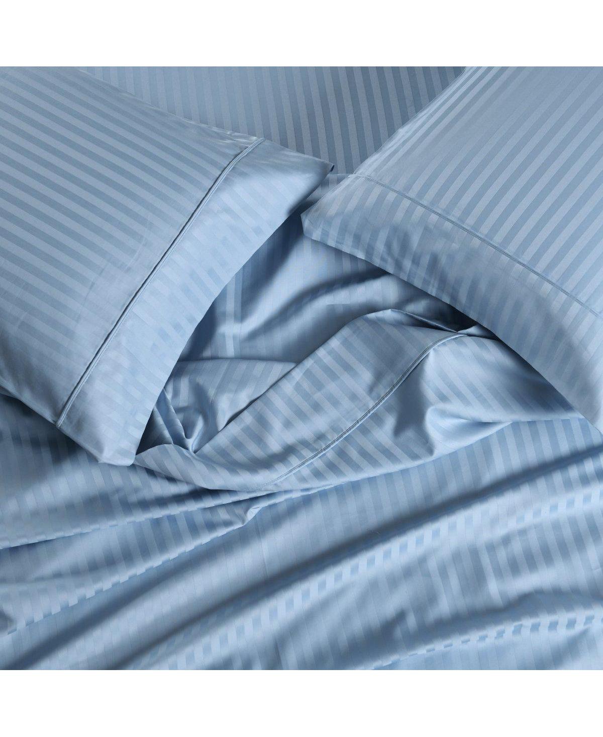 Extra Deep Pockets (22 inches) Stripe 650 Easy Care Sheet sets  California King - Blue