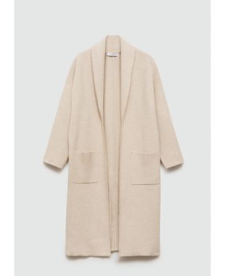 Mango Women's Pockets Detail Oversized Knitted Coat - Macy's