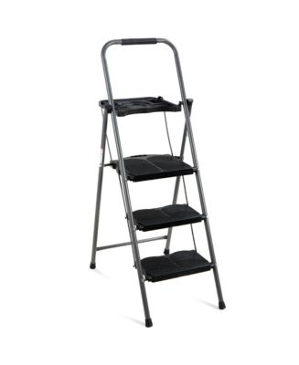 Best Choice Products 3-Step Portable Folding Anti-Slip Steel Ladder w ...