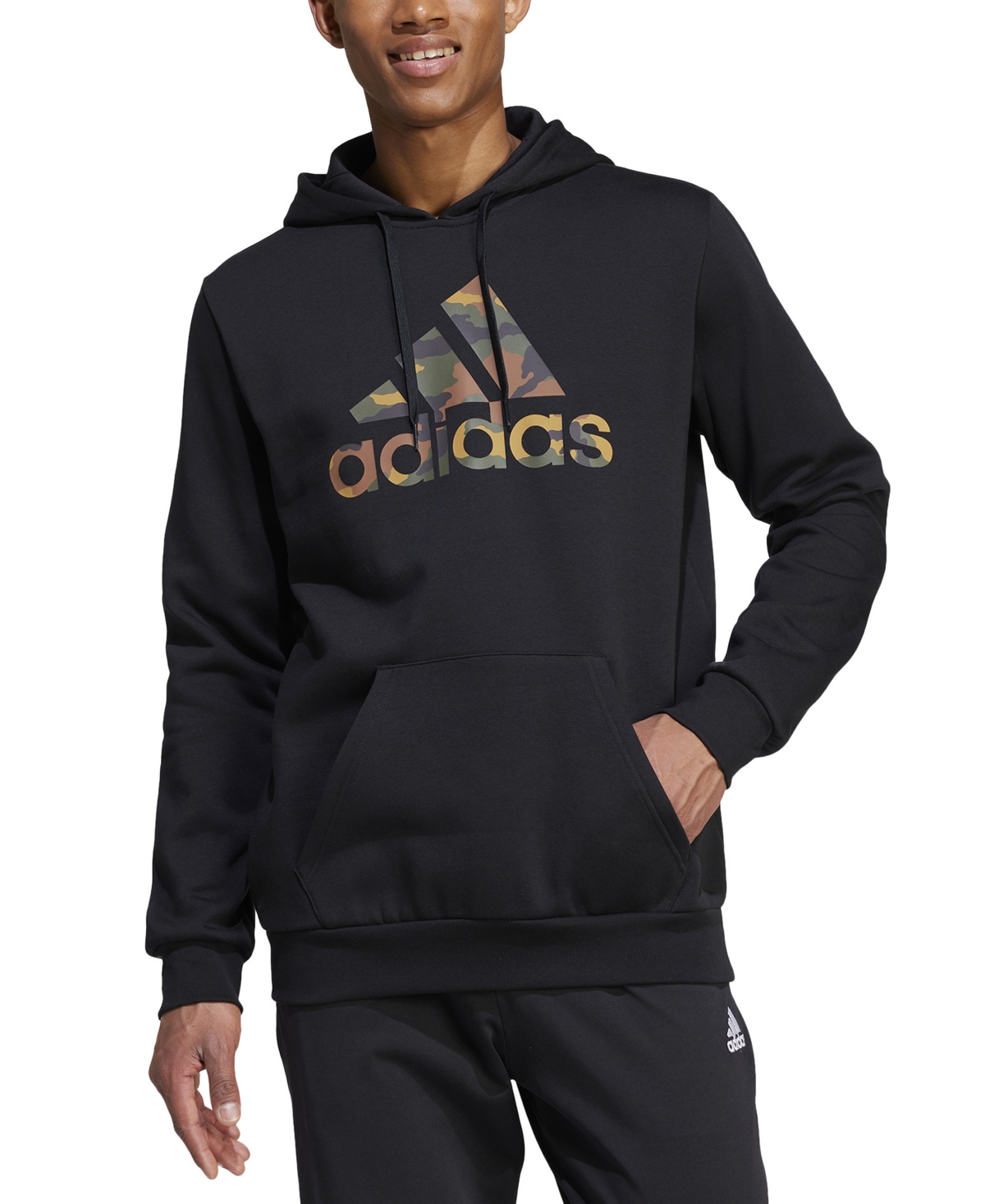 Click here for adidas Mens Camo Logo Badge of Sport Hoodie - Blac... prices