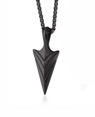 Rhona Sutton Black Plated Stainless Steel Arrowhead Pendant Necklace ...