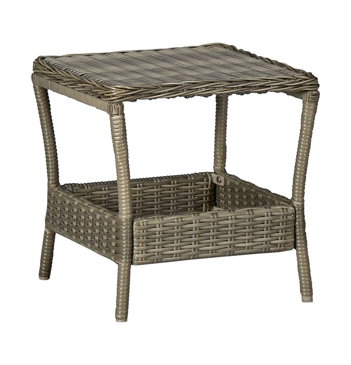 Click here for vidaXL Patio Table Brown 7.7x17.7x18.3 Poly Rattan... prices