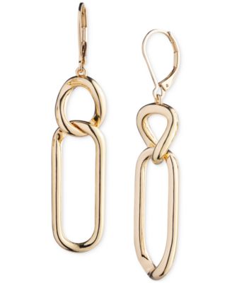 Lauren Ralph Lauren Gold-Tone Link Drop Earrings - Macy's