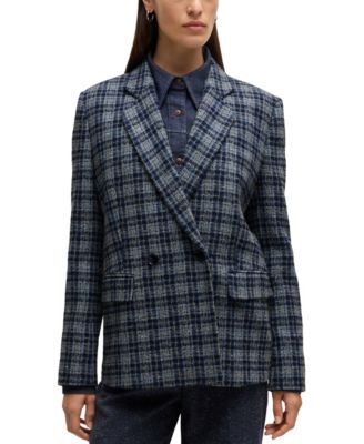 BOSS by Hugo Boss Women’s Relaxed-Fit Double-Breasted Jacket - Macy's