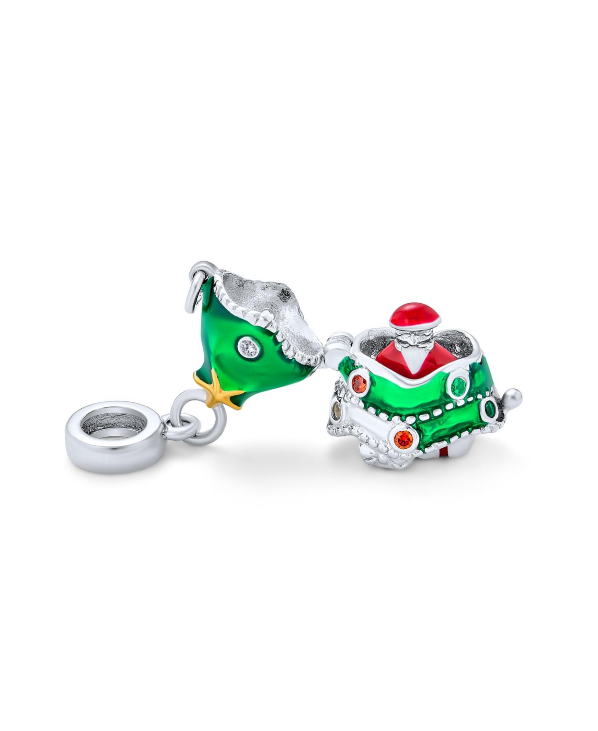 Click here for Bling Jewelry Green Christmas Tree Hidden Santa Cl... prices