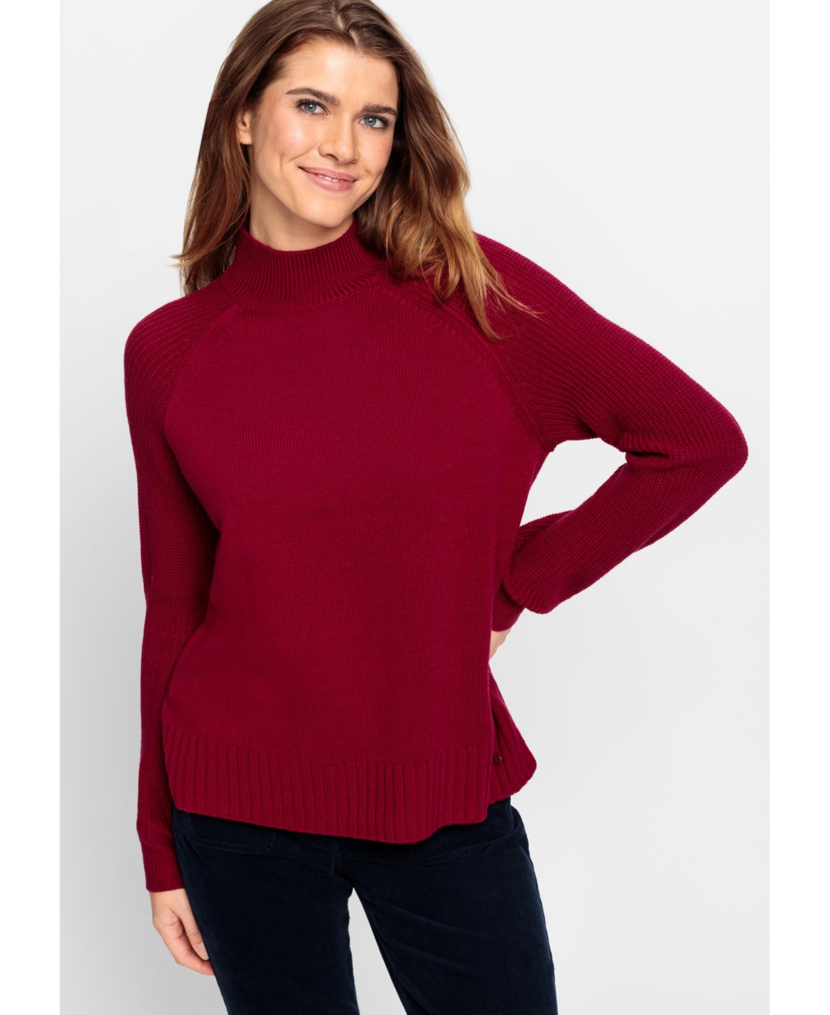 Click here for Olsen Womens Turtle Neck Sweater - Berry pink prices