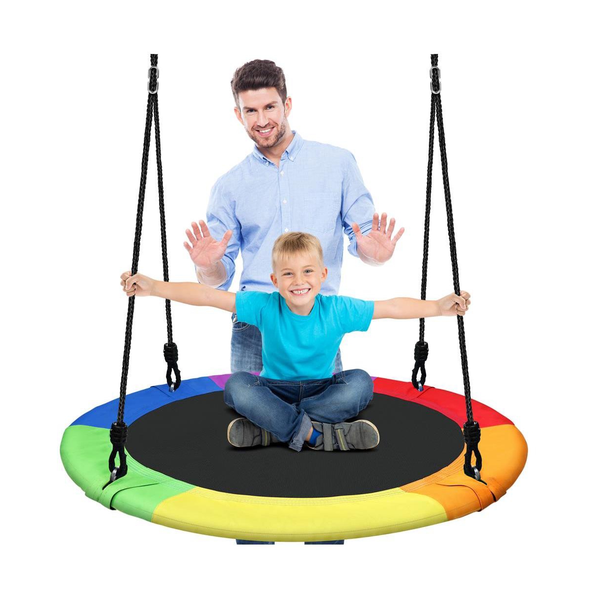 Click here for SereneLife Children s Hanging Swing Seat - Rainbow... prices