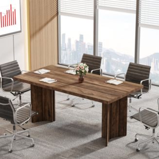Tribesigns 5.5FT Conference Table, 63-inch Rectangle Meeting Seminar ...