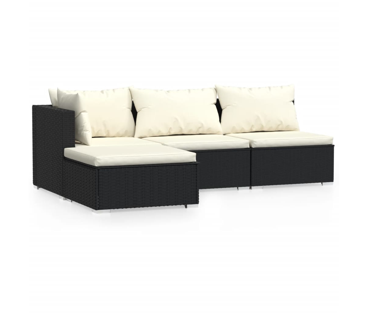 Click here for vidaXL 4 Piece Patio Lounge Set with Cushions Blac... prices