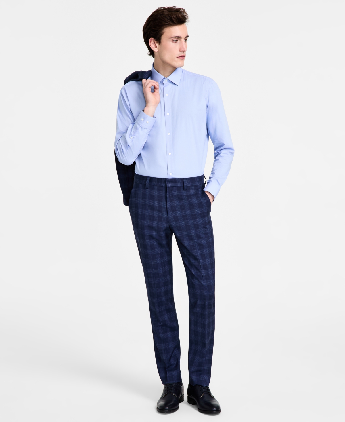 Click here for Hugo by Hugo Boss Mens Modern-Fit Plaid Suit Pants... prices