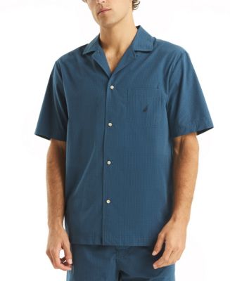 Nautica Men's Crafted Plaid Camp Sleep Pajama Shirt - Macy's