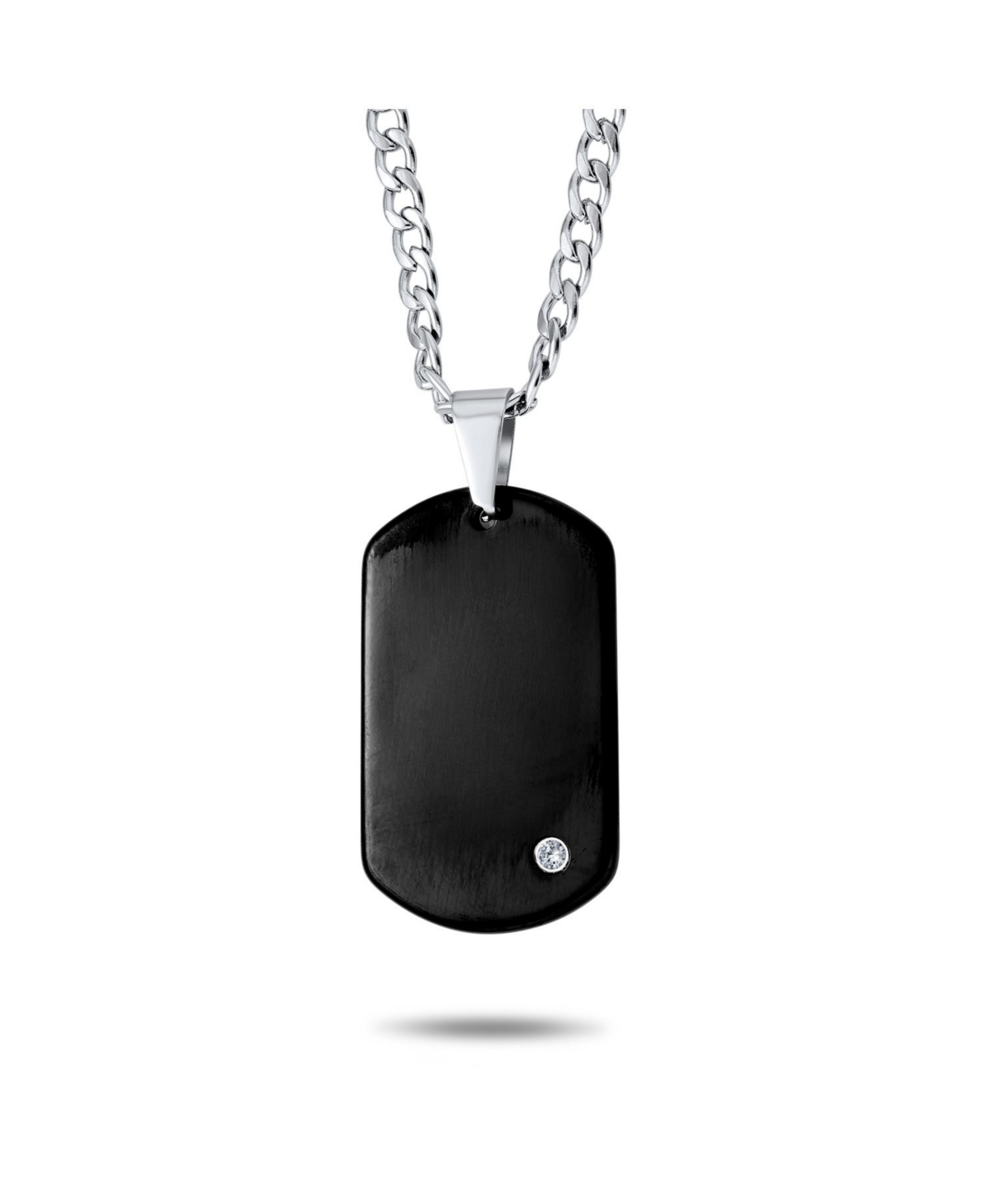 Click here for Bling Jewelry Simple Basic Black Dog Tag Pendant N... prices