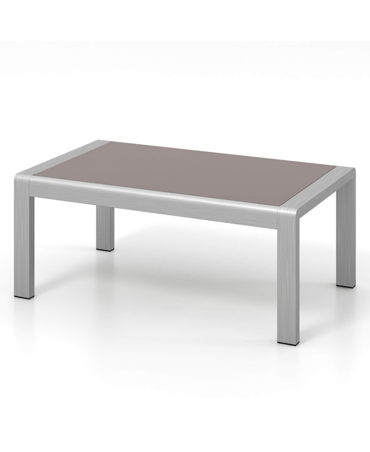 Click here for Gymax Outdoor Rectangle Coffee Table Aluminum Side... prices
