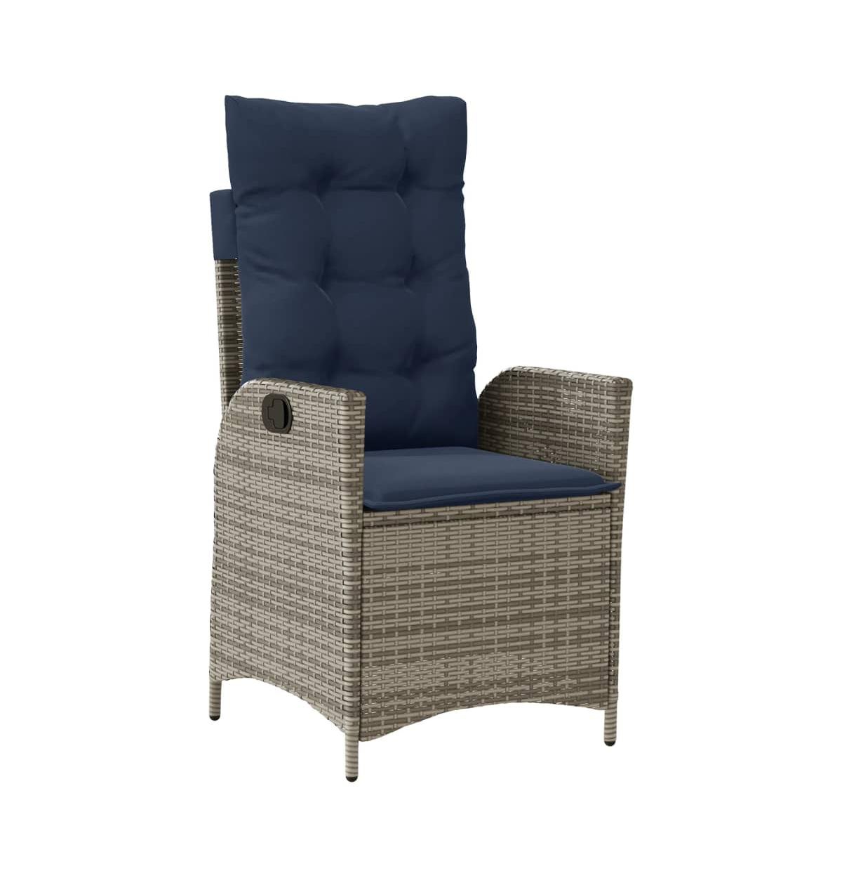 Click here for vidaXL Reclining Patio Chair with Cushions Gray Po... prices