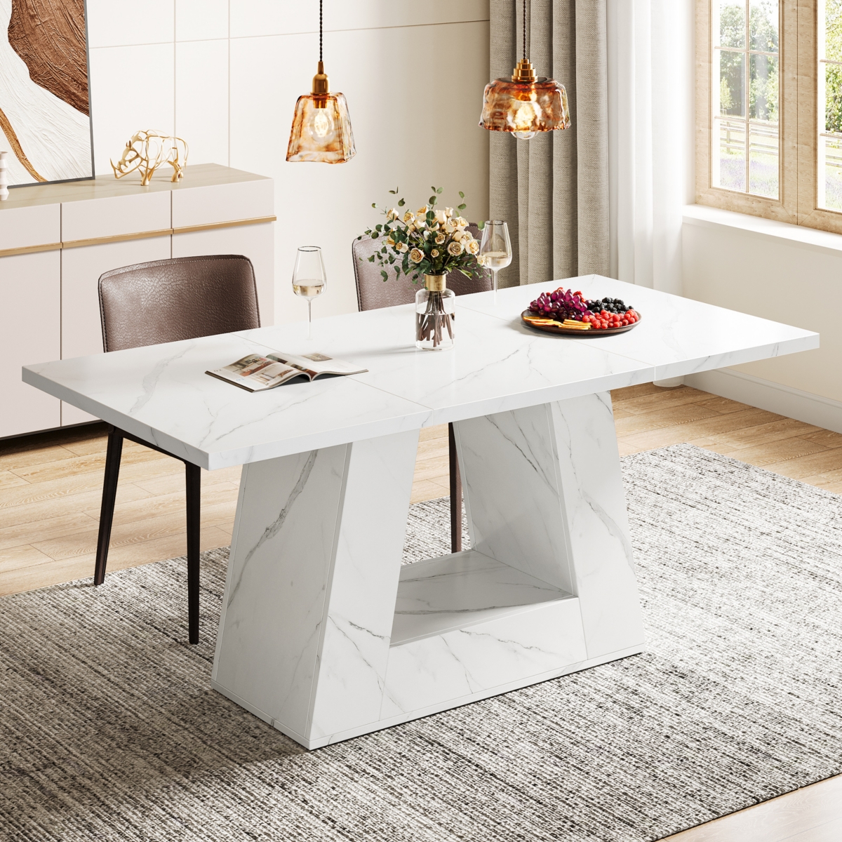 Click here for Tribesigns Dining Table for 4 to 6 People  63"... prices