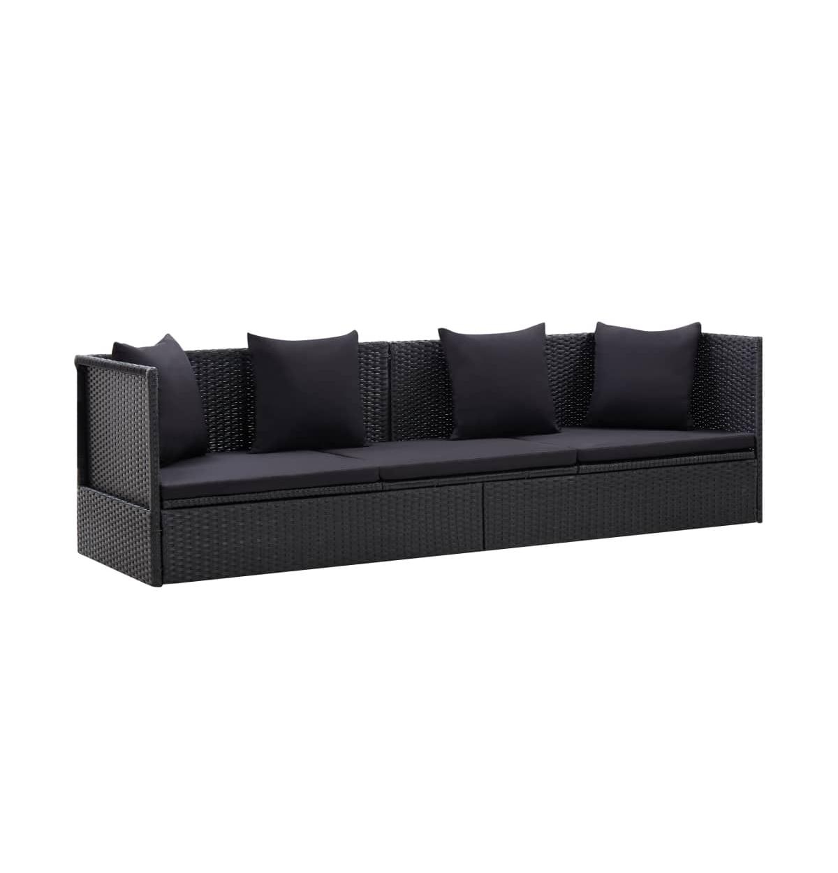 Click here for vidaXL Patio Bed with Cushion and Pillow Poly Ratt... prices