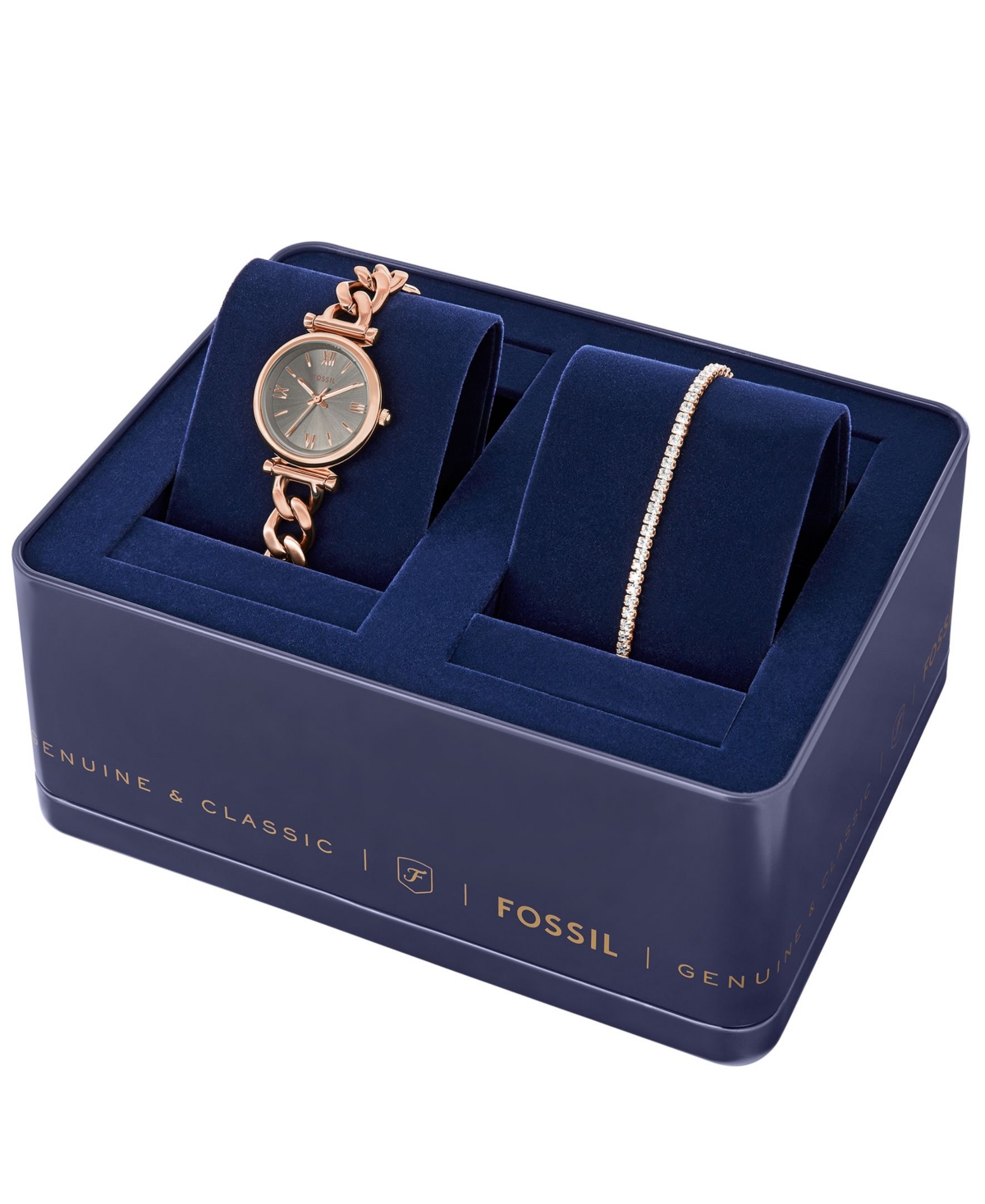 Fossil Women's Carlie Three-hand Rose Gold-tone Stainless Steel Watch ...