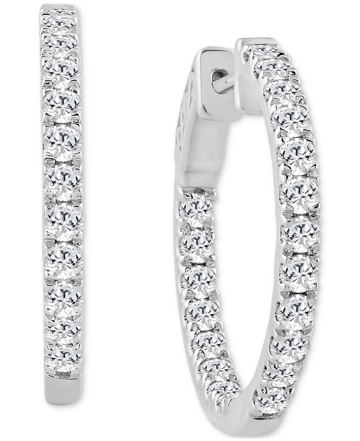 Click here for Diamond In & Out Hoop Earrings (1-1/2 ct. t.w.) in... prices