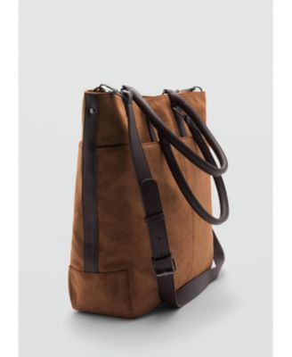 Mango Men's Suede Leather Effect Shoulder Bag - Macy's
