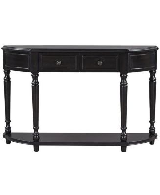 Slickblue Retro Circular Curved Design Console Table with Open Style ...