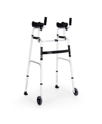 SUGIFT Folding Height Adjustable Walking Frame with Armrest Support ...