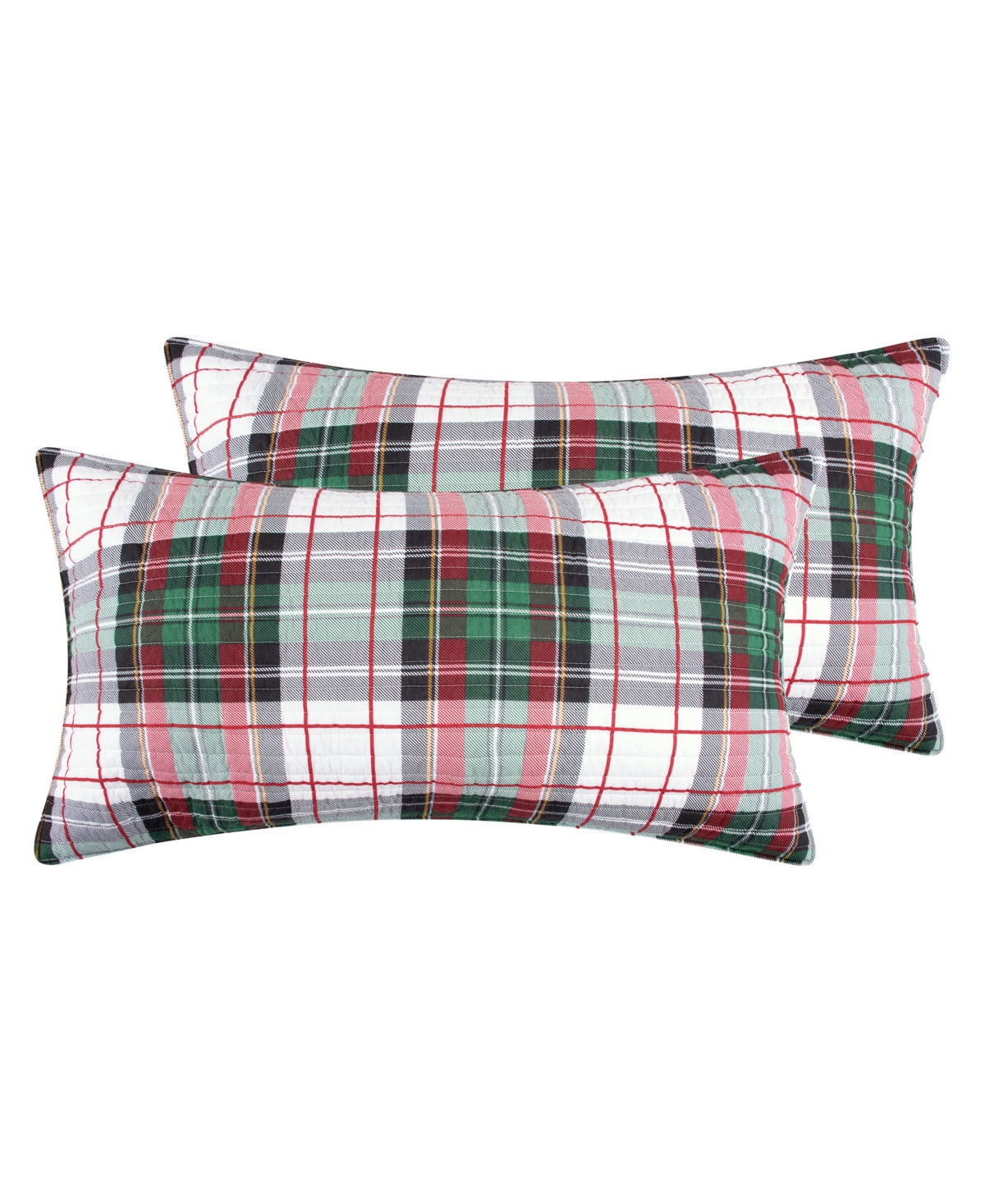 Click here for Levtex Spencer Green Plaid Quilted 2-Pc. Sham Set... prices